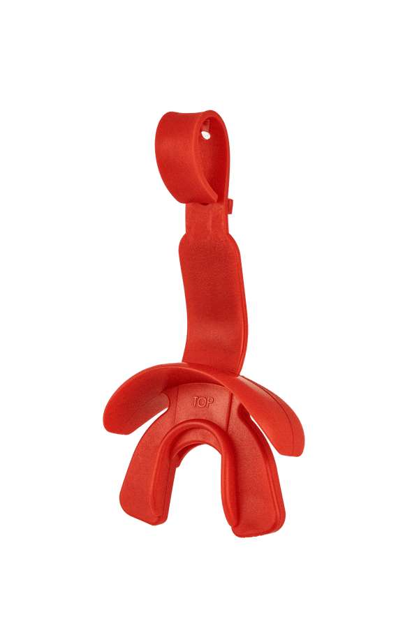 Red Lip Guard with Permanent Strap - Damage Control Mouthguards